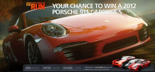 Win a 2012 Porsche 911 S from Need for Speed: The Run